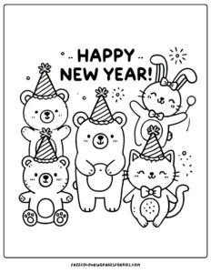 26 New Year Coloring Pages