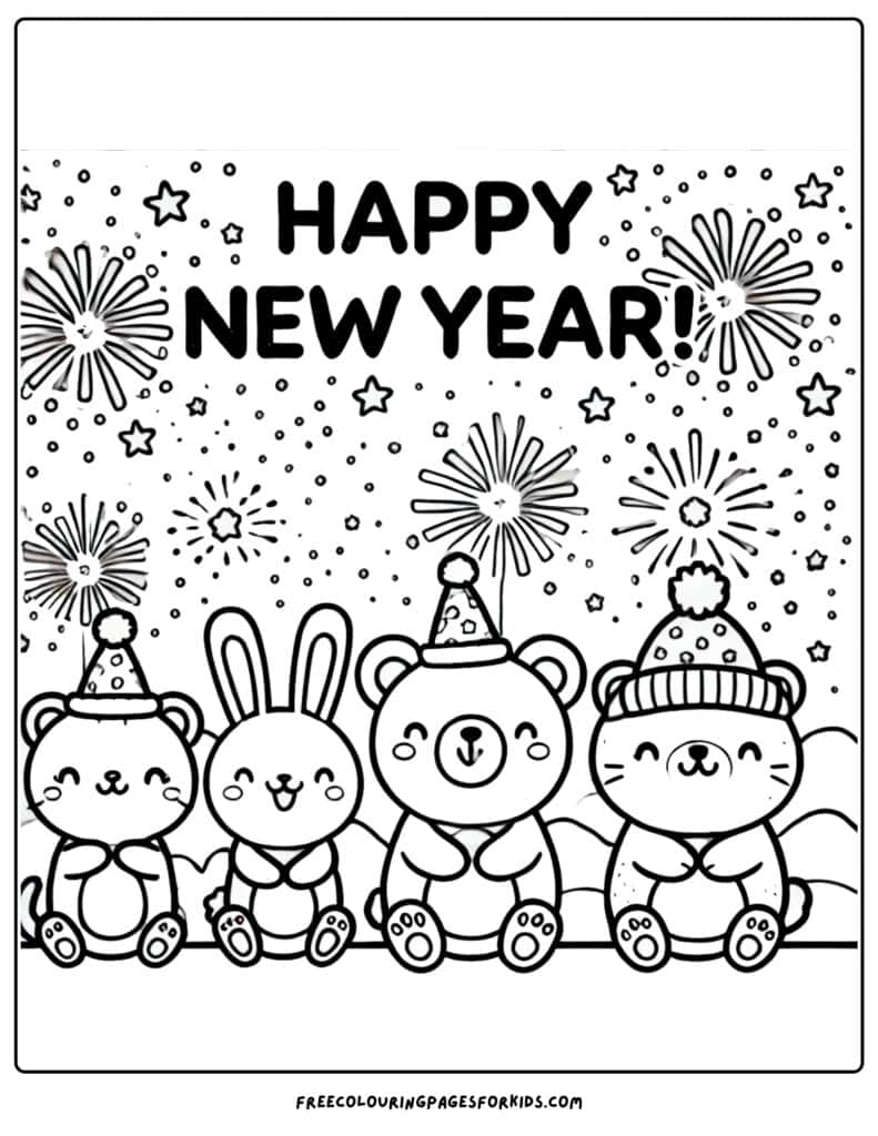 26 New Year Coloring Pages