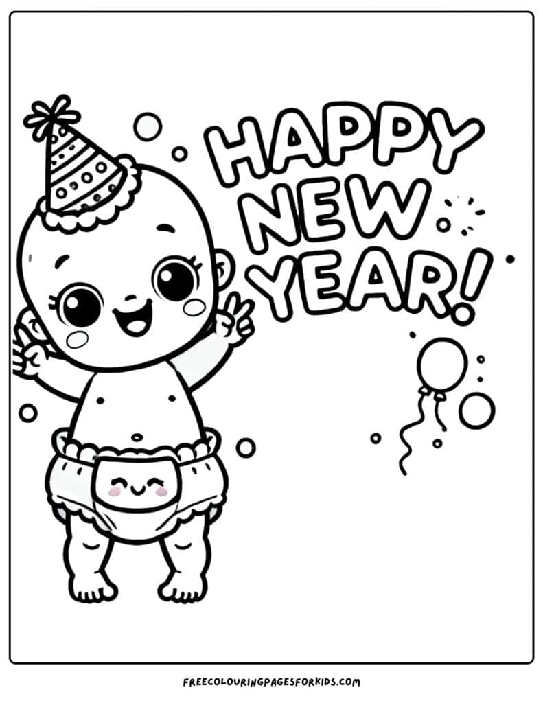 26 New Year Coloring Pages