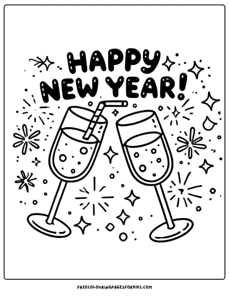 26 New Year Coloring Pages