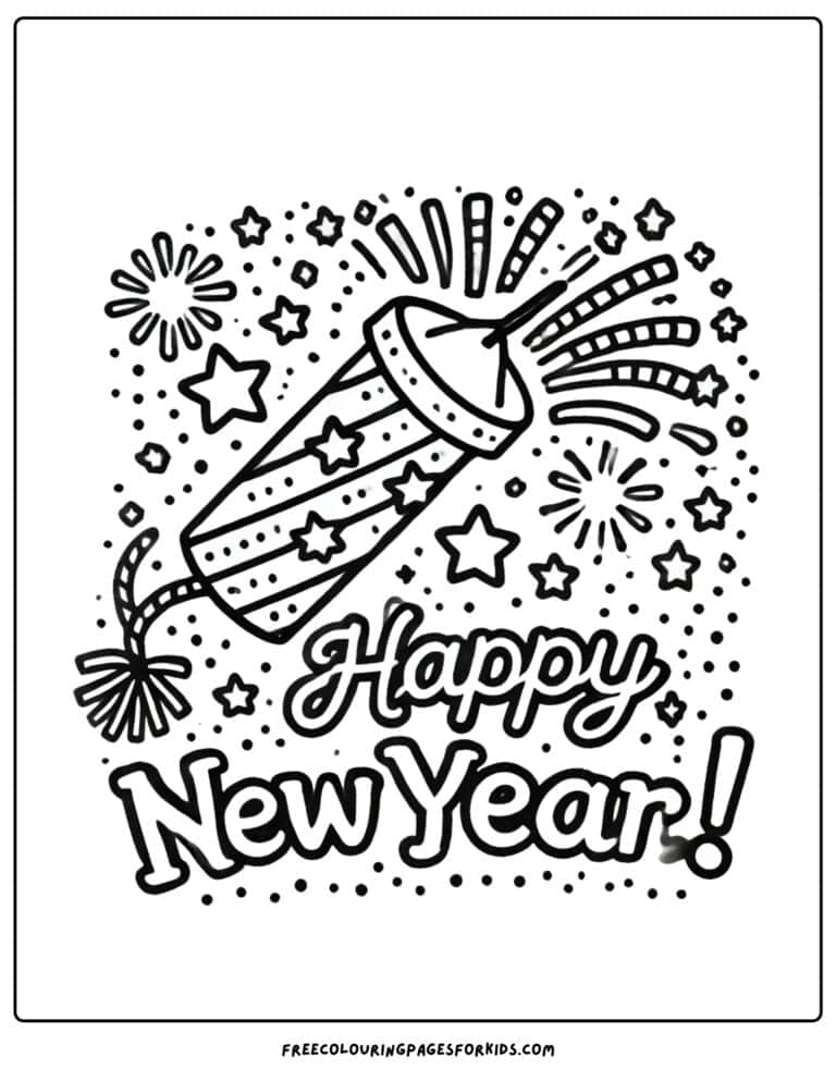 26 New Year Coloring Pages