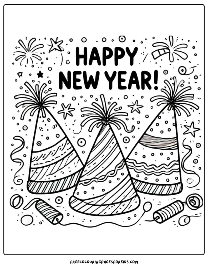 26 New Year Coloring Pages