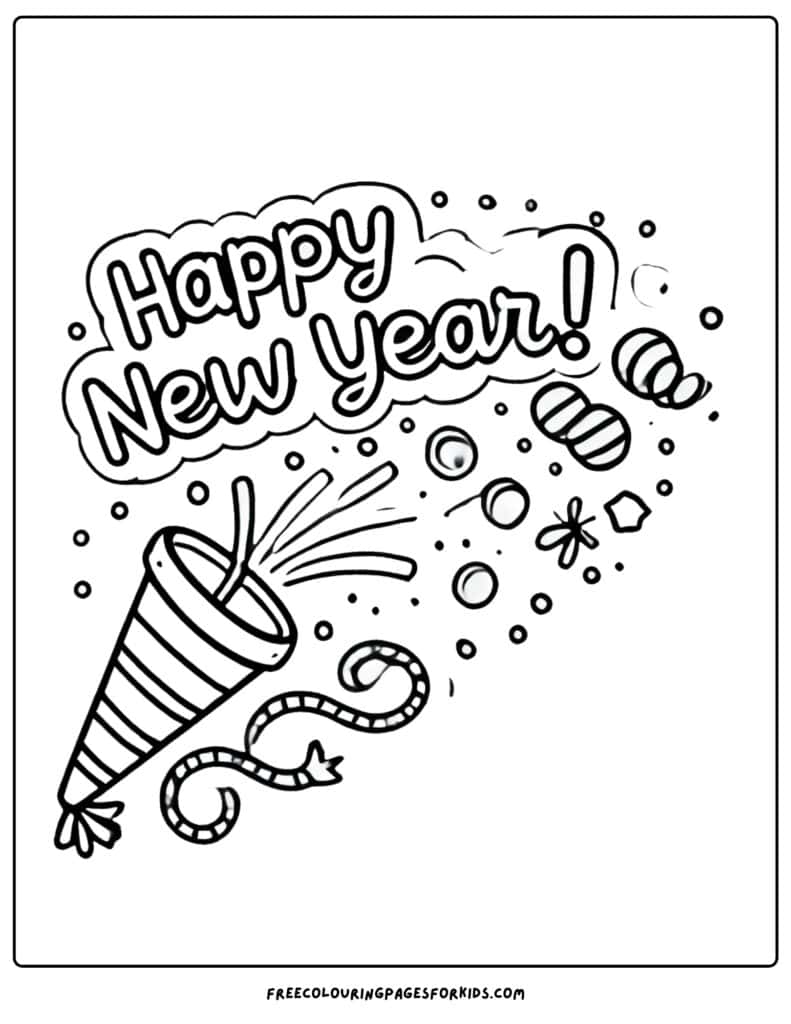 26 New Year Coloring Pages