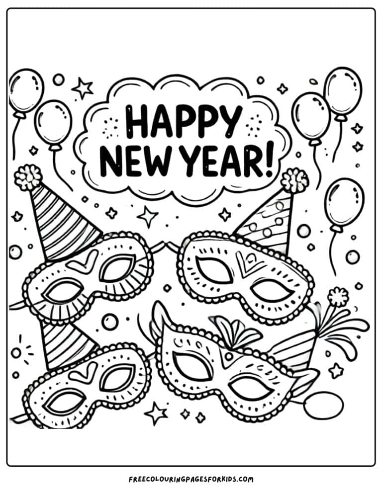 26 New Year Coloring Pages