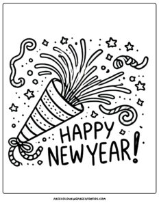 26 New Year Coloring Pages