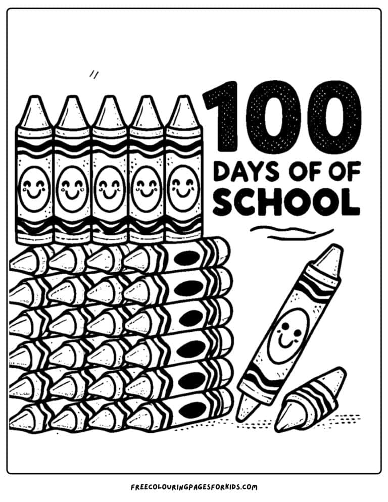 100 Days of School Coloring Pages