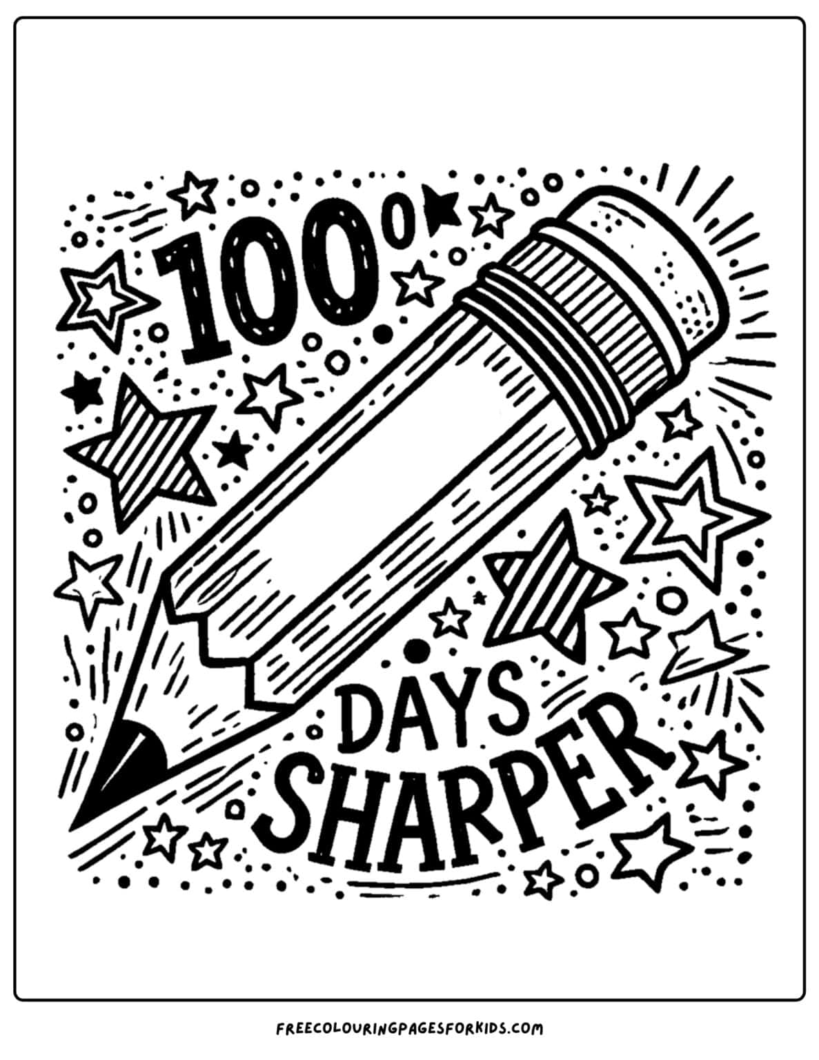100 Days of School Coloring Pages