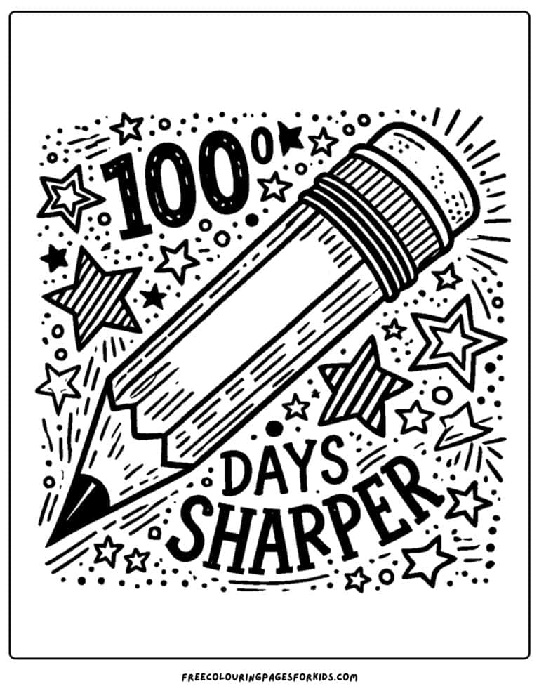 100 Days of School Coloring Pages
