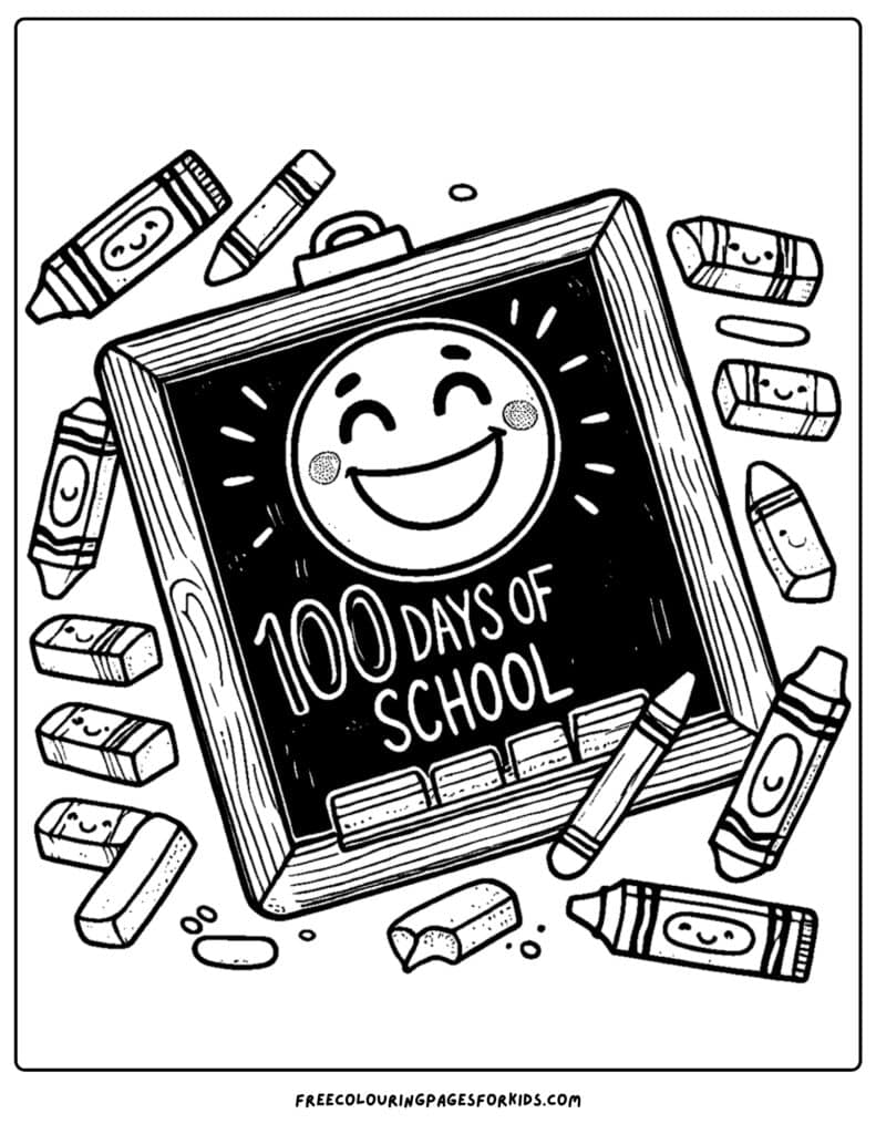 100 Days of School Coloring Pages