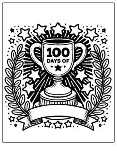 100 Days of School Coloring Pages