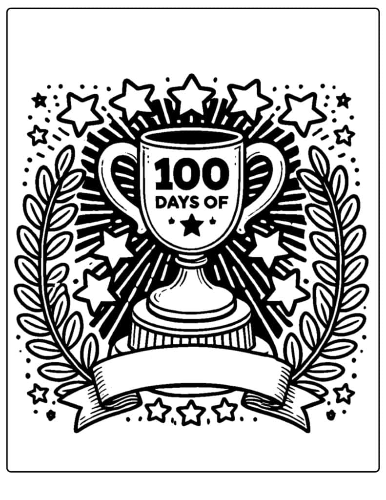 100 Days of School Coloring Pages