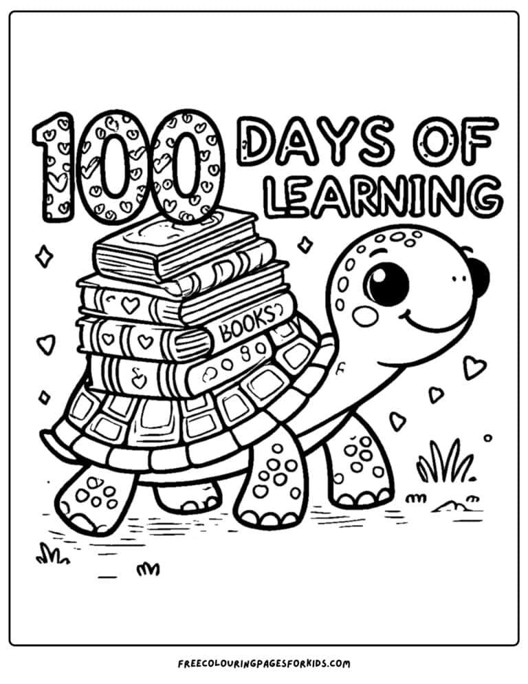100 Days of School Coloring Pages