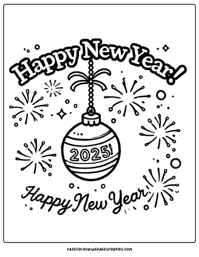 26 New Year Coloring Pages
