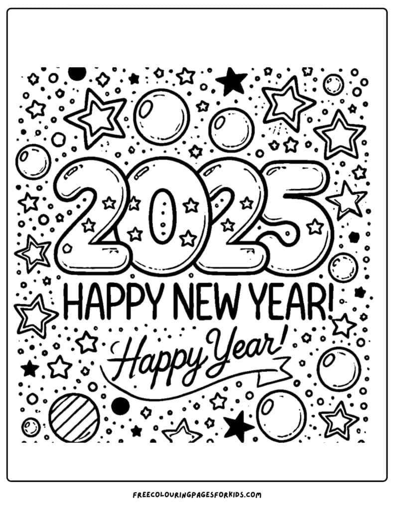 26 New Year Coloring Pages