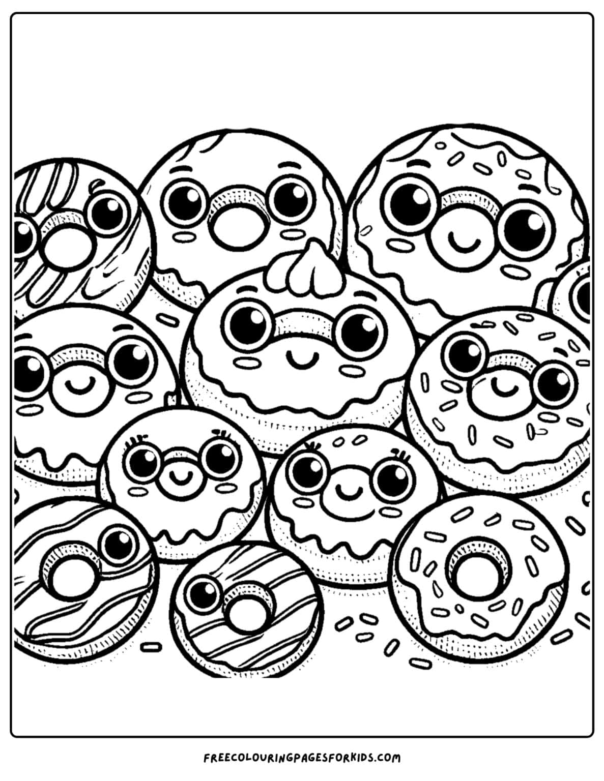 28 Donut Coloring Pages