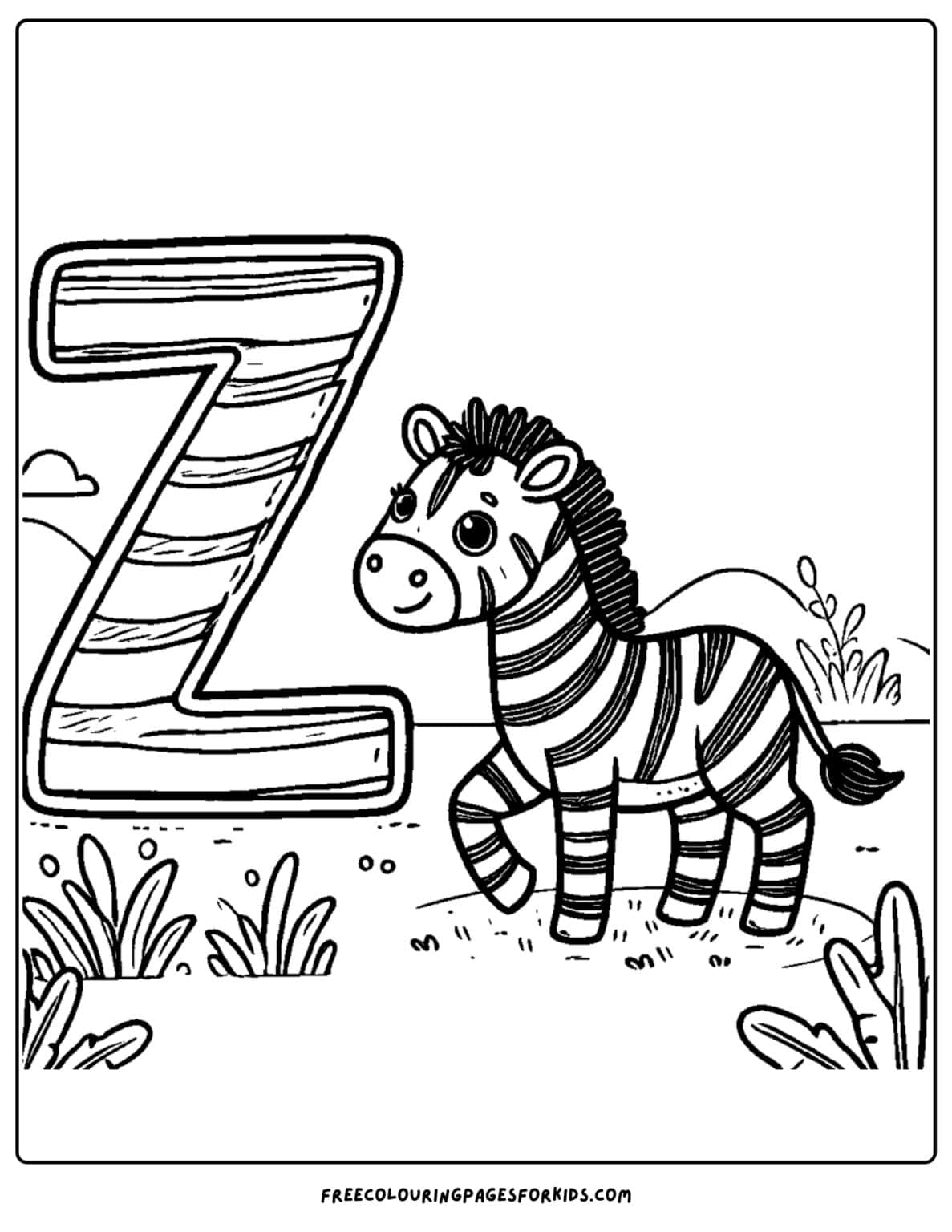 7 Letter Z Coloring Pages