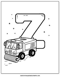 7 Letter Z Coloring Pages