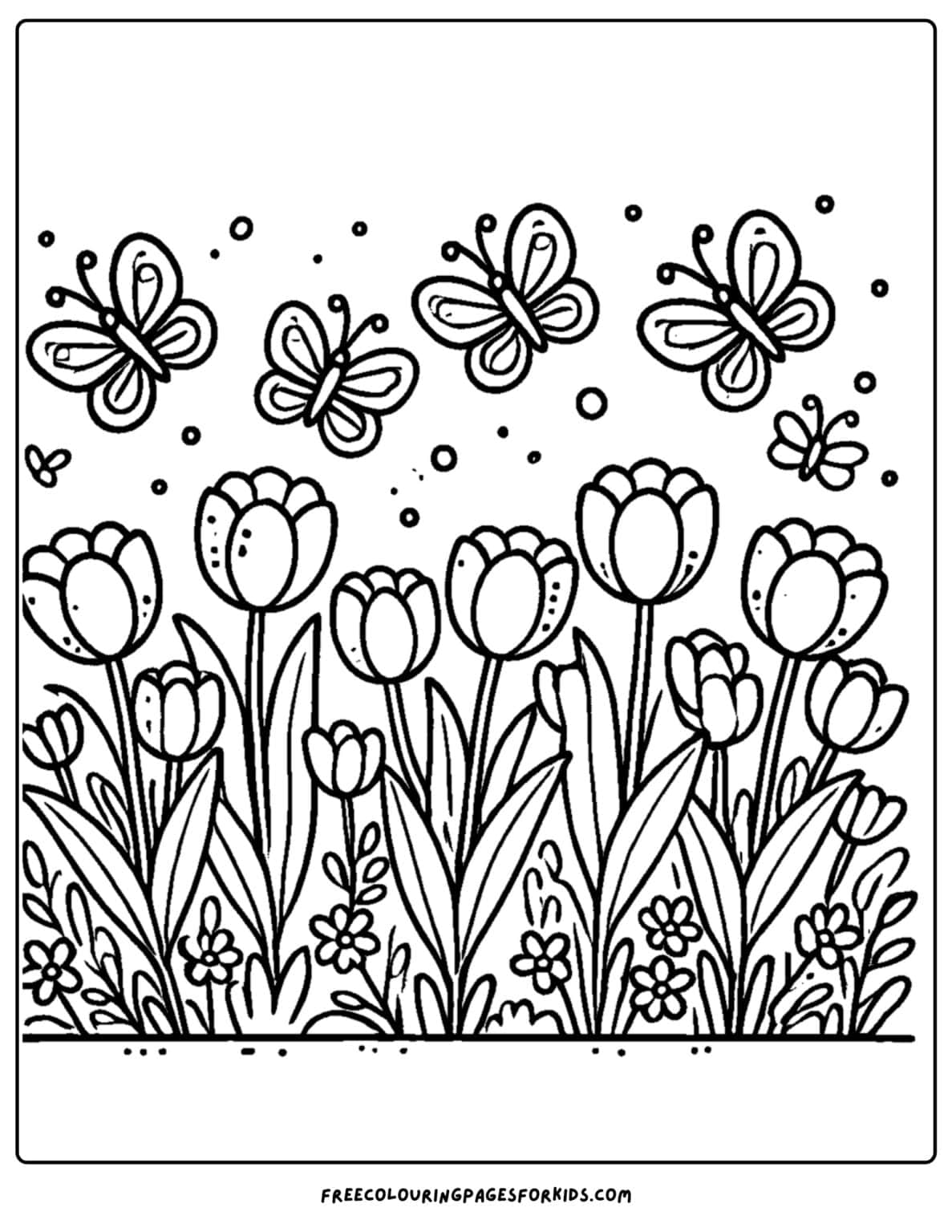30 Tulip Coloring Pages