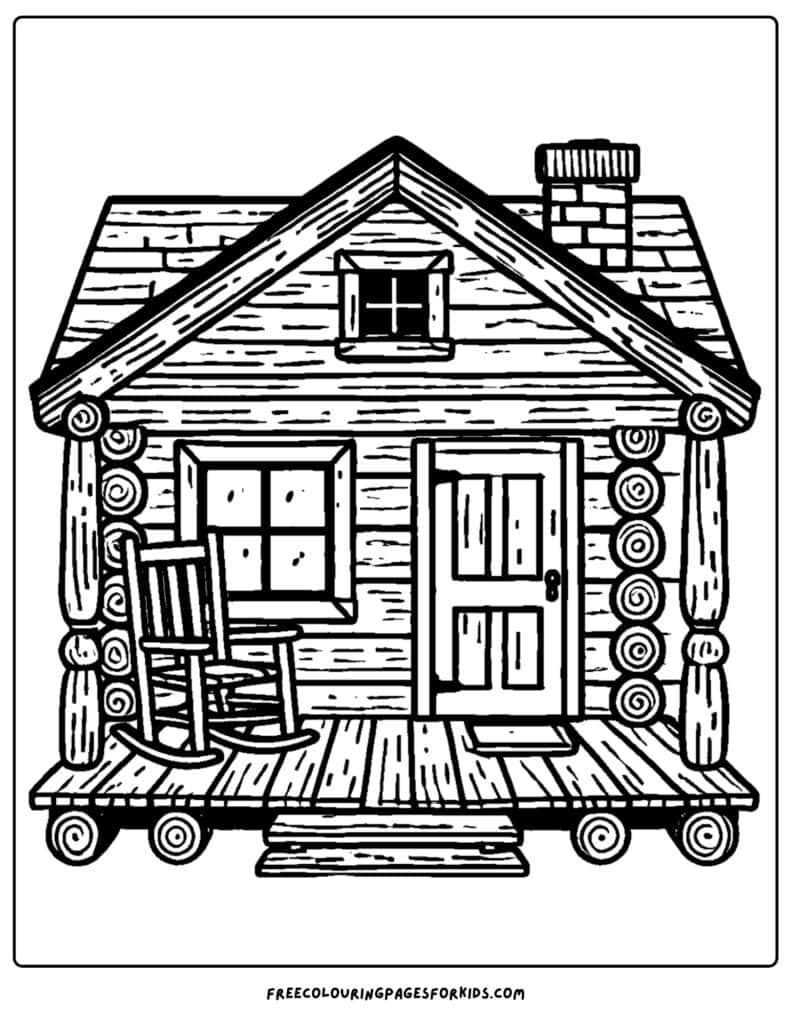 30 Log Cabin Coloring Pages