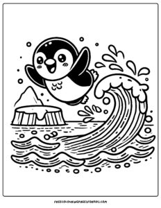 30 Penguin Coloring Pages