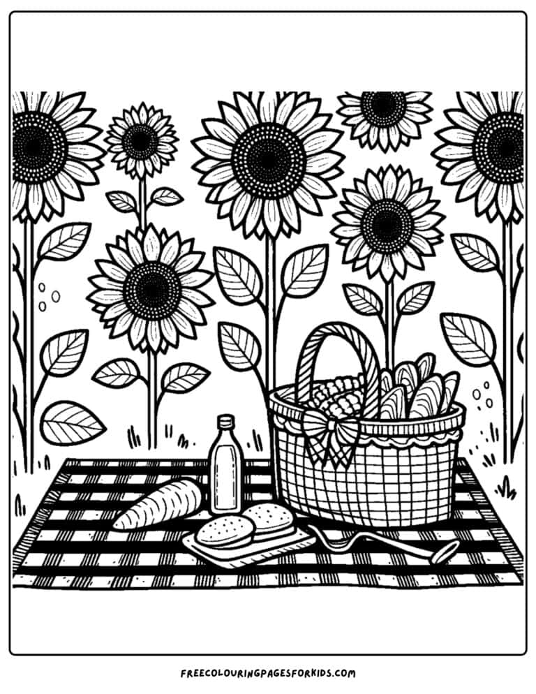 30 Sunflower Coloring Pages