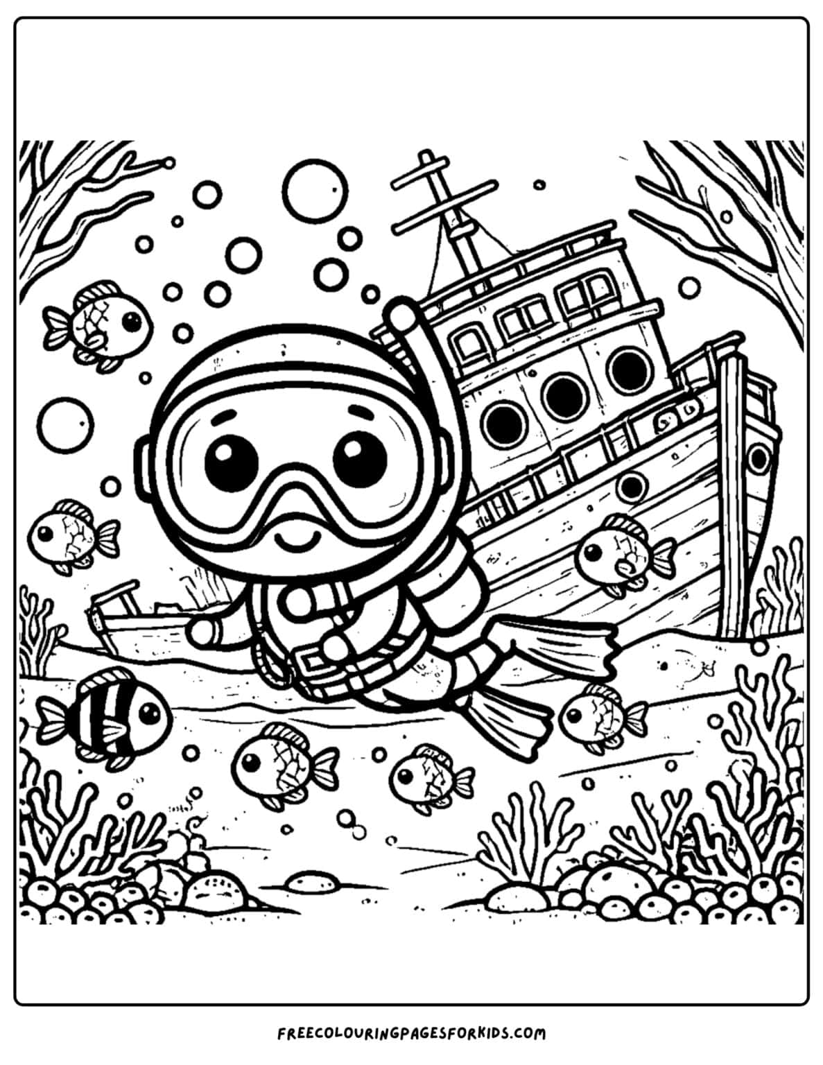 45 Scuba Diving Coloring Pages