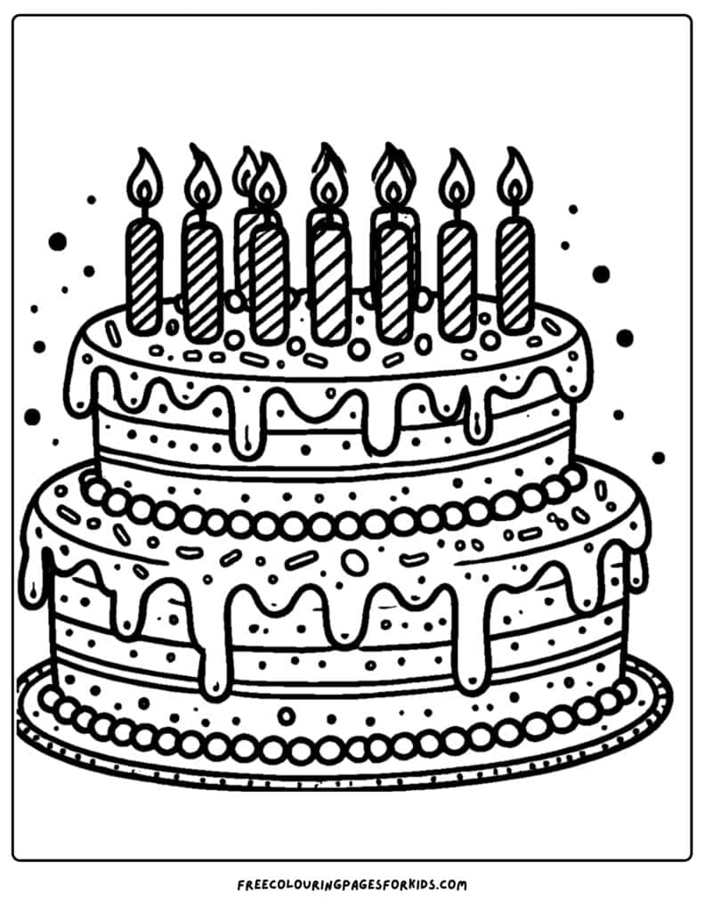 30 Birthday Cake Coloring Pages