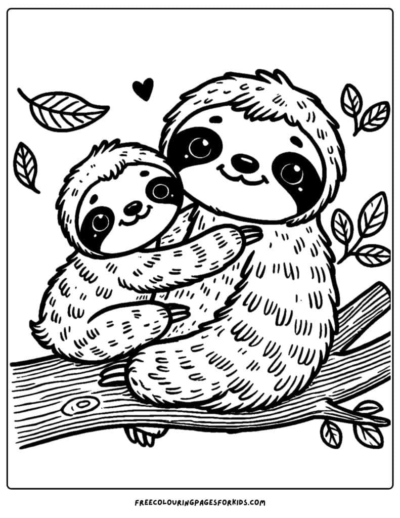 30 Sloth Coloring Pages