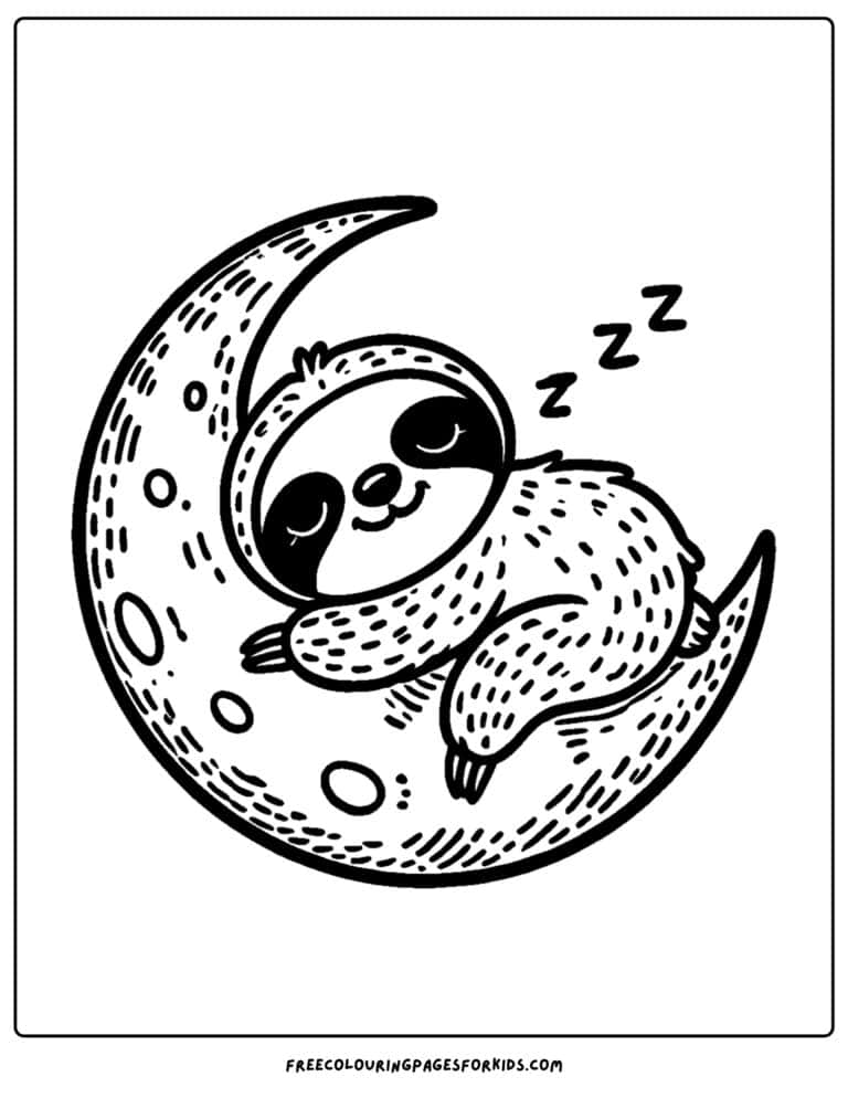30 Sloth Coloring Pages