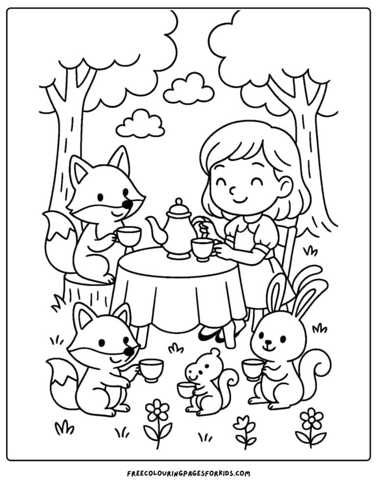 54 Tea Party Coloring Pages