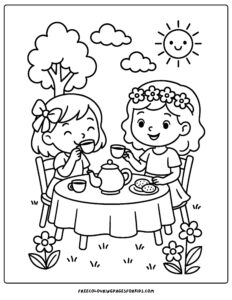 54 Tea Party Coloring Pages