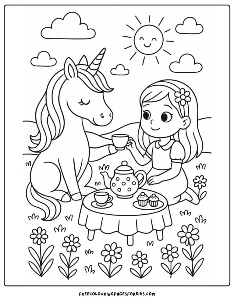 54 Tea Party Coloring Pages