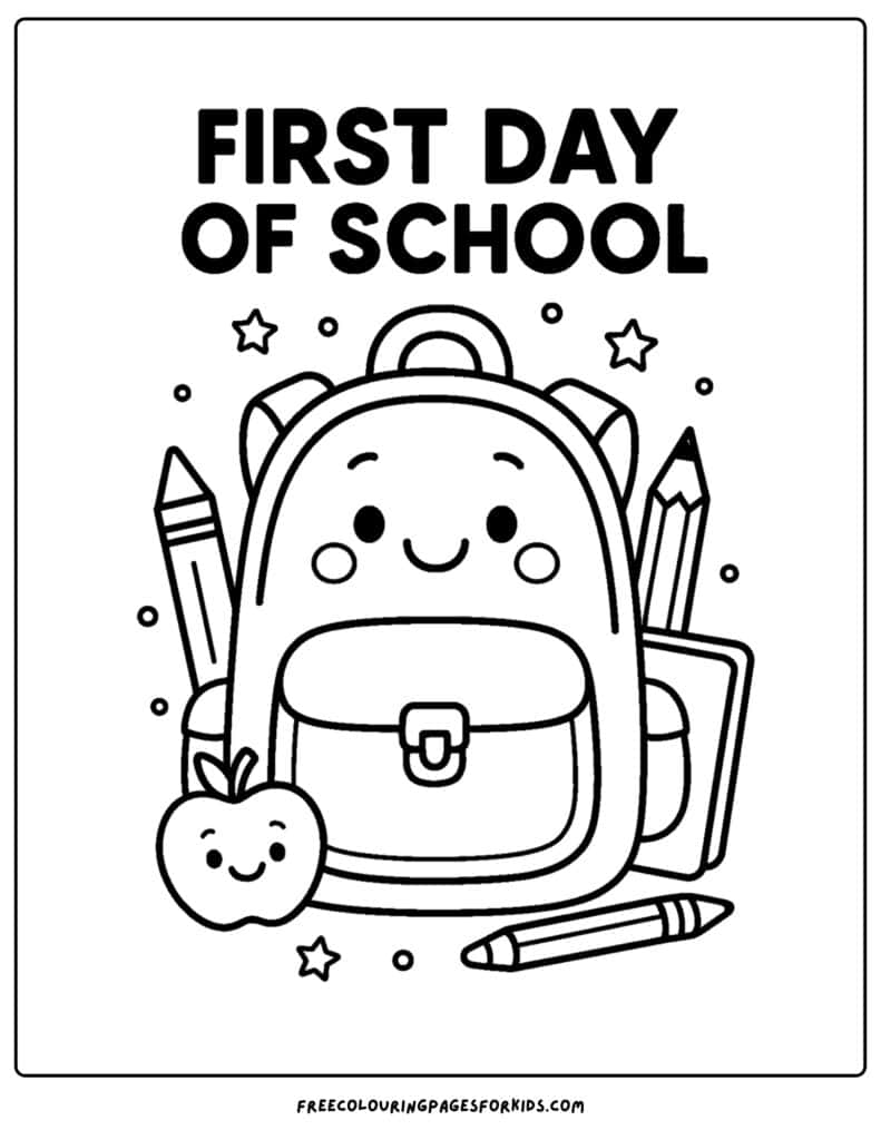 First Day of School Coloring Pages