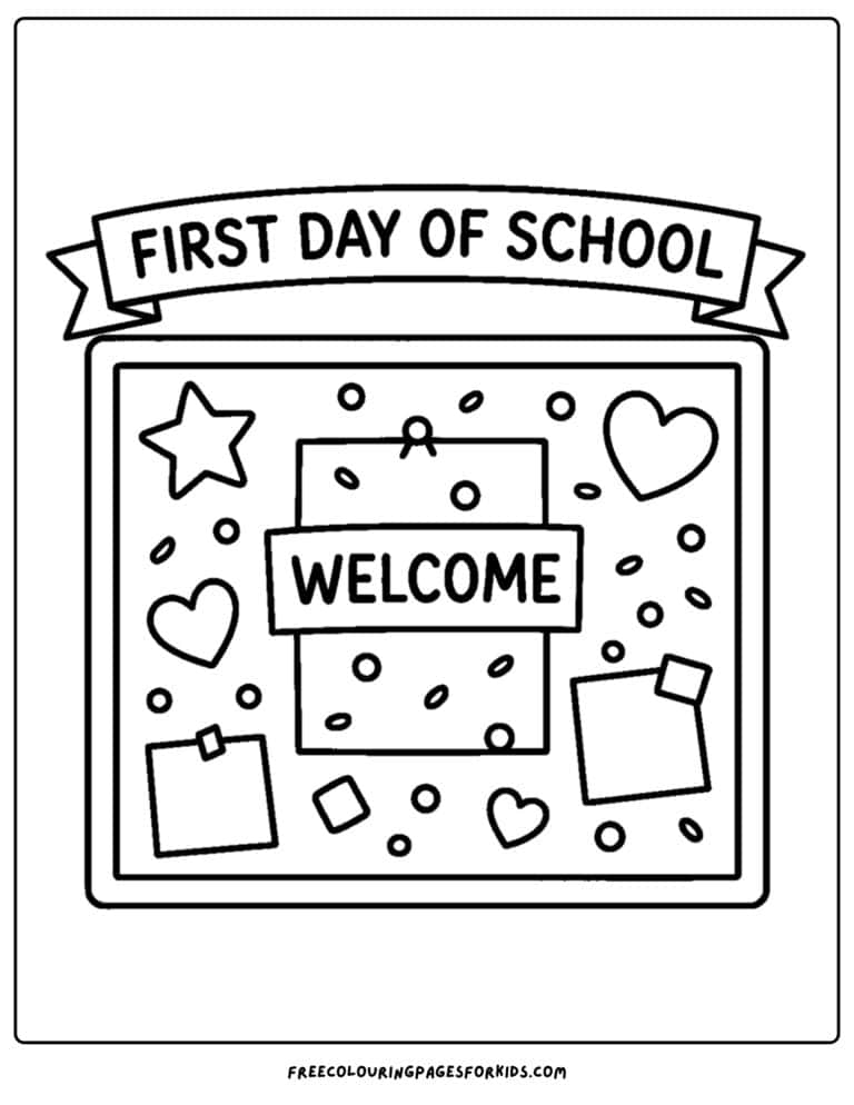 First Day of School Coloring Pages