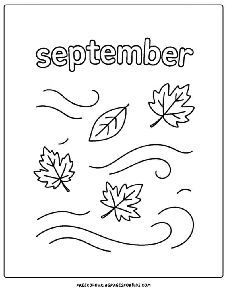 September Coloring Pages