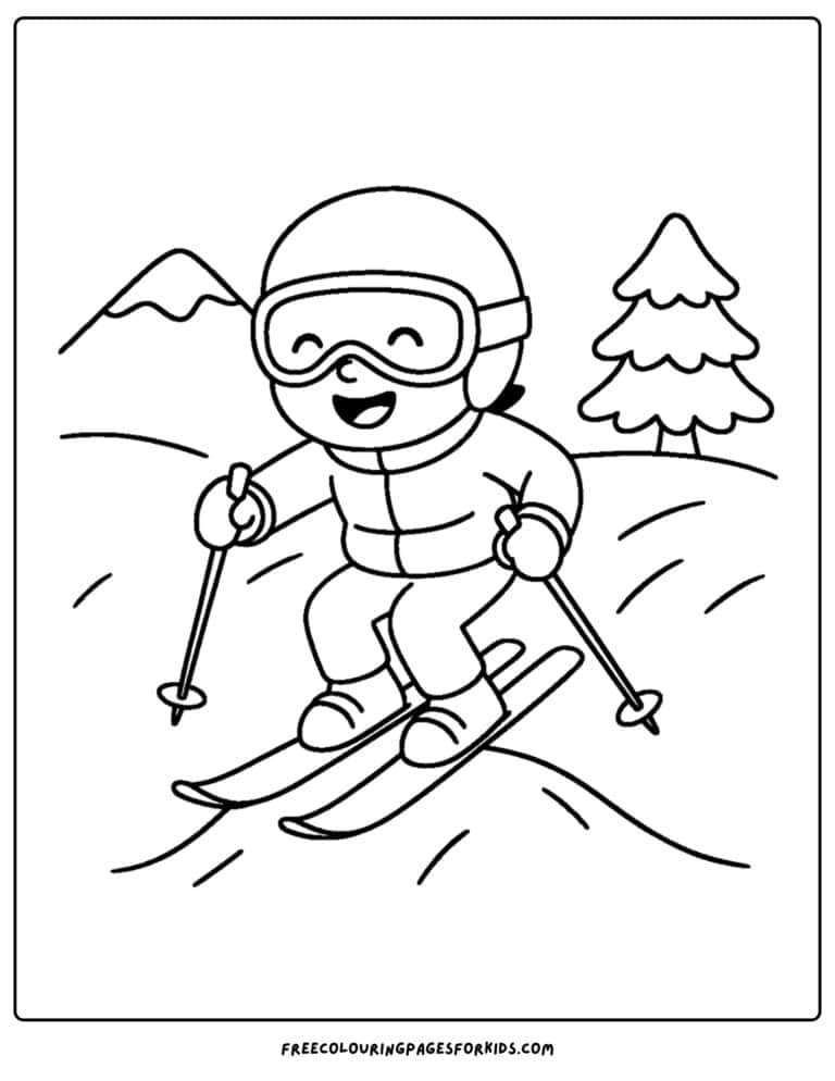 Skiing Coloring Pages