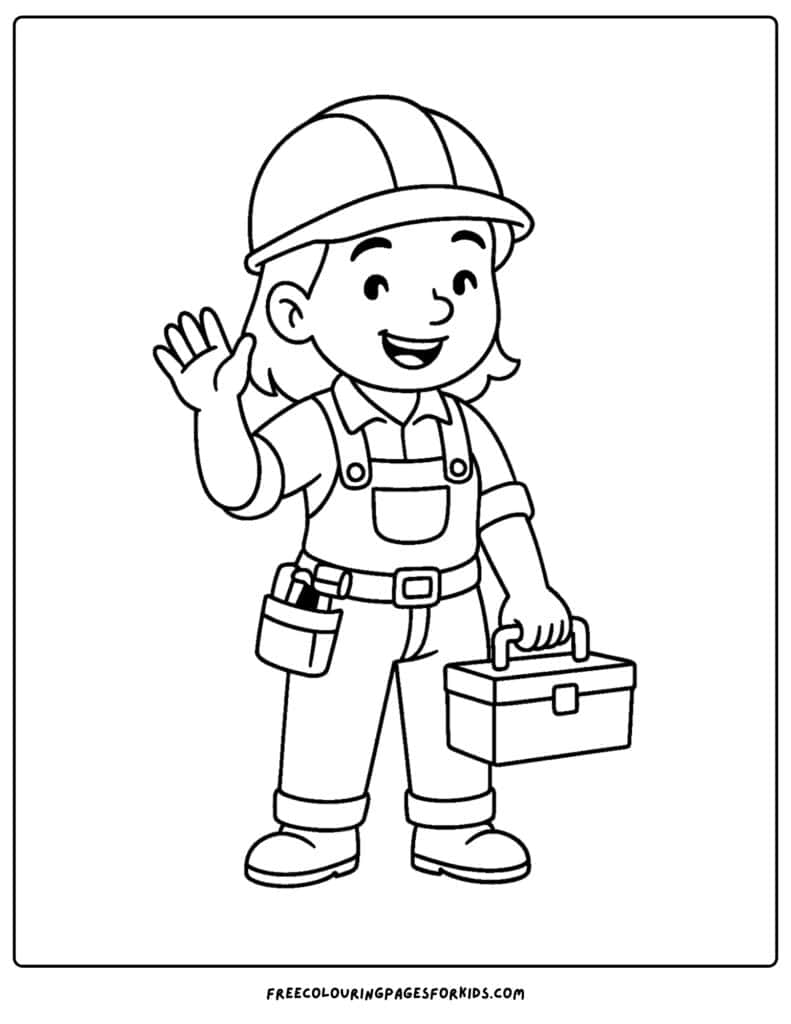 Builder coloring page - Coloring Feel