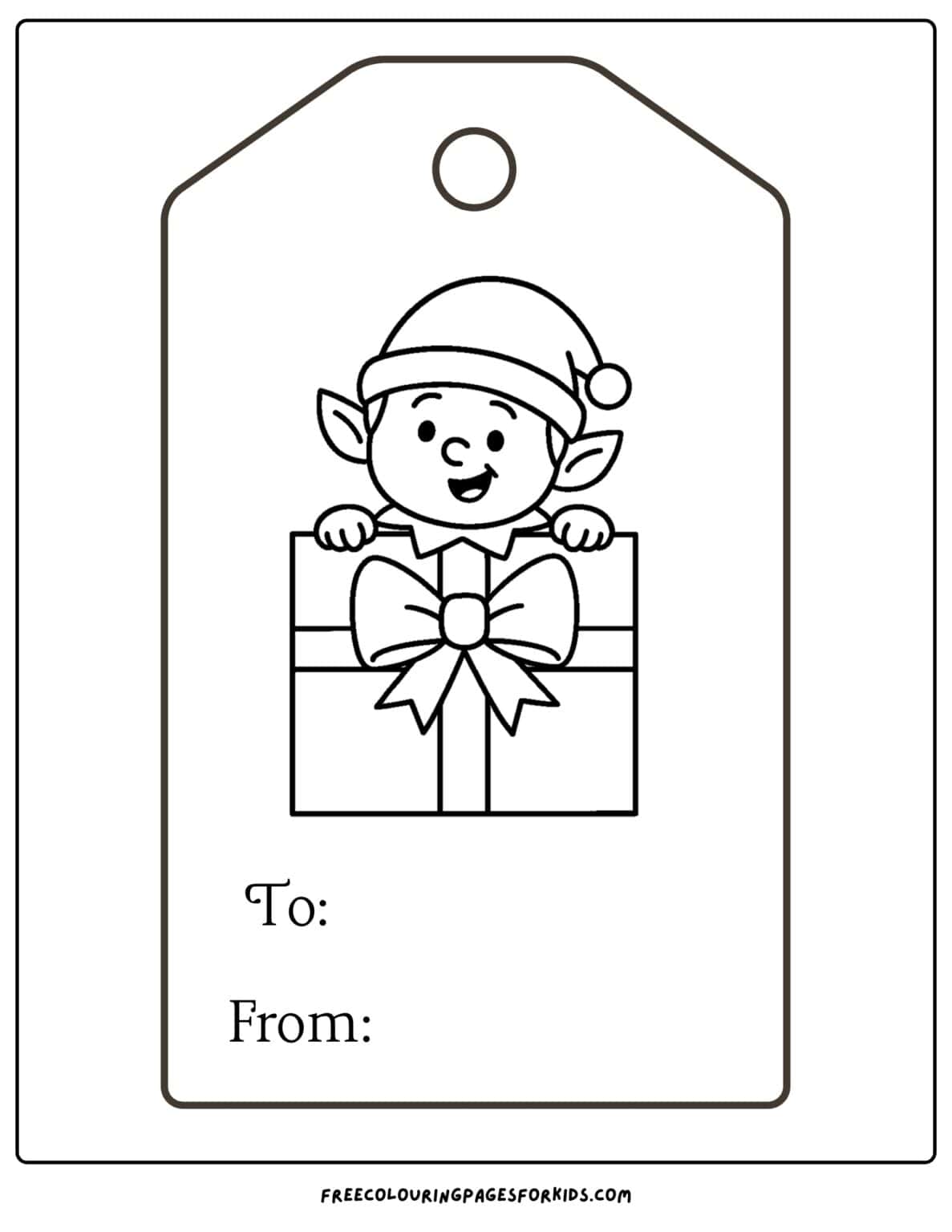 Christmas Gift Tag Coloring Pages