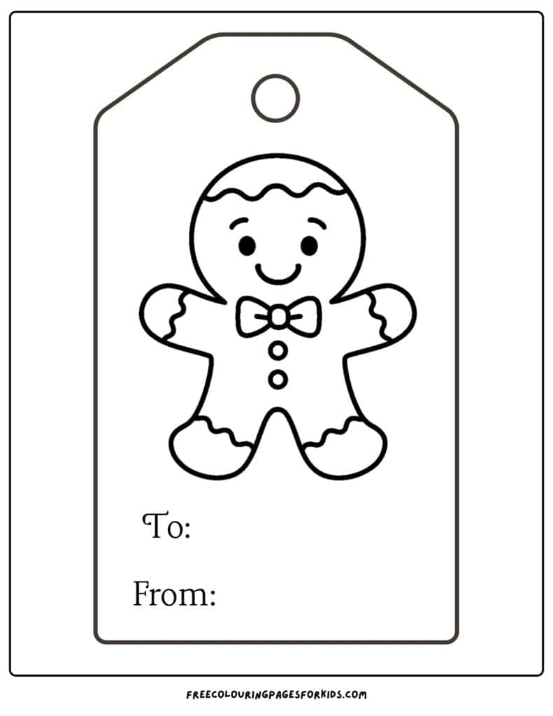 Christmas Gift Tag Coloring Pages