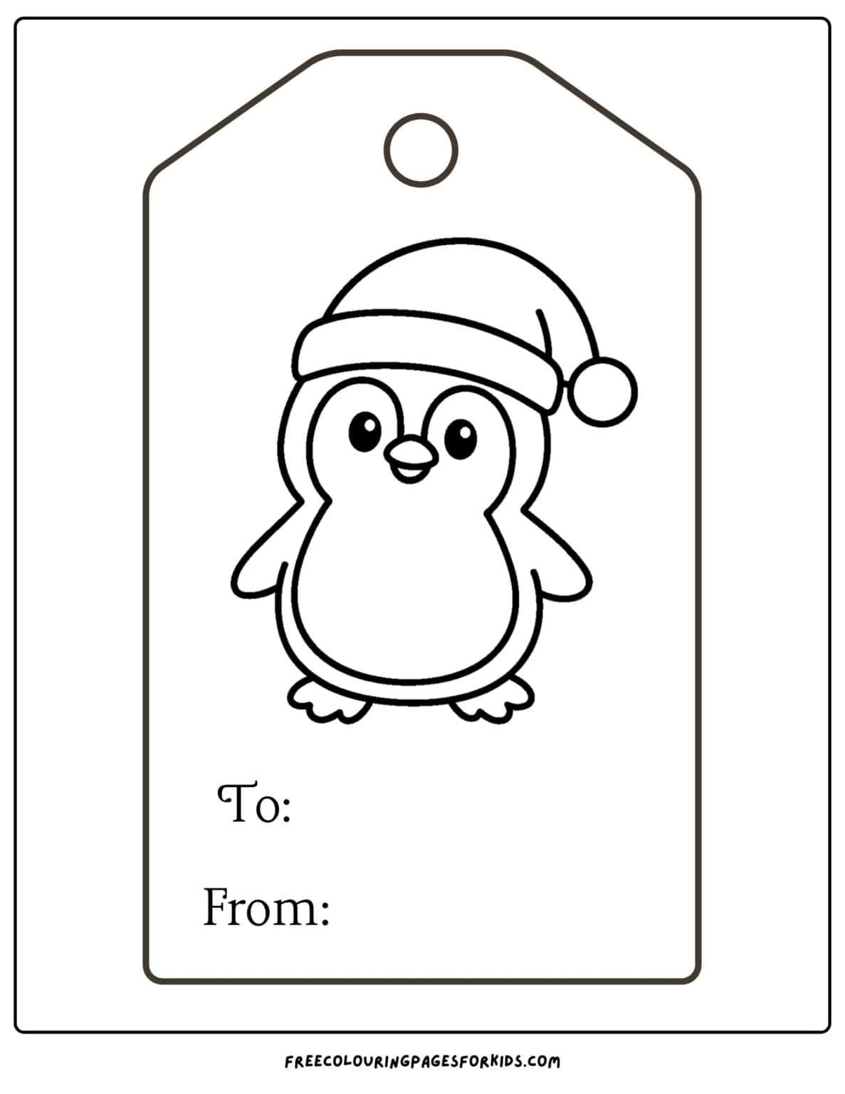 Christmas Gift Tag Coloring Pages