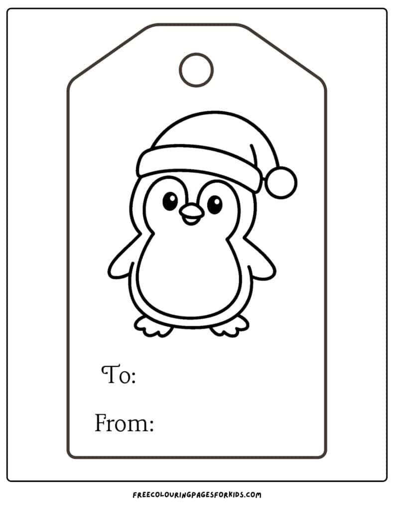 Christmas gift tag coloring page - Coloring Feel