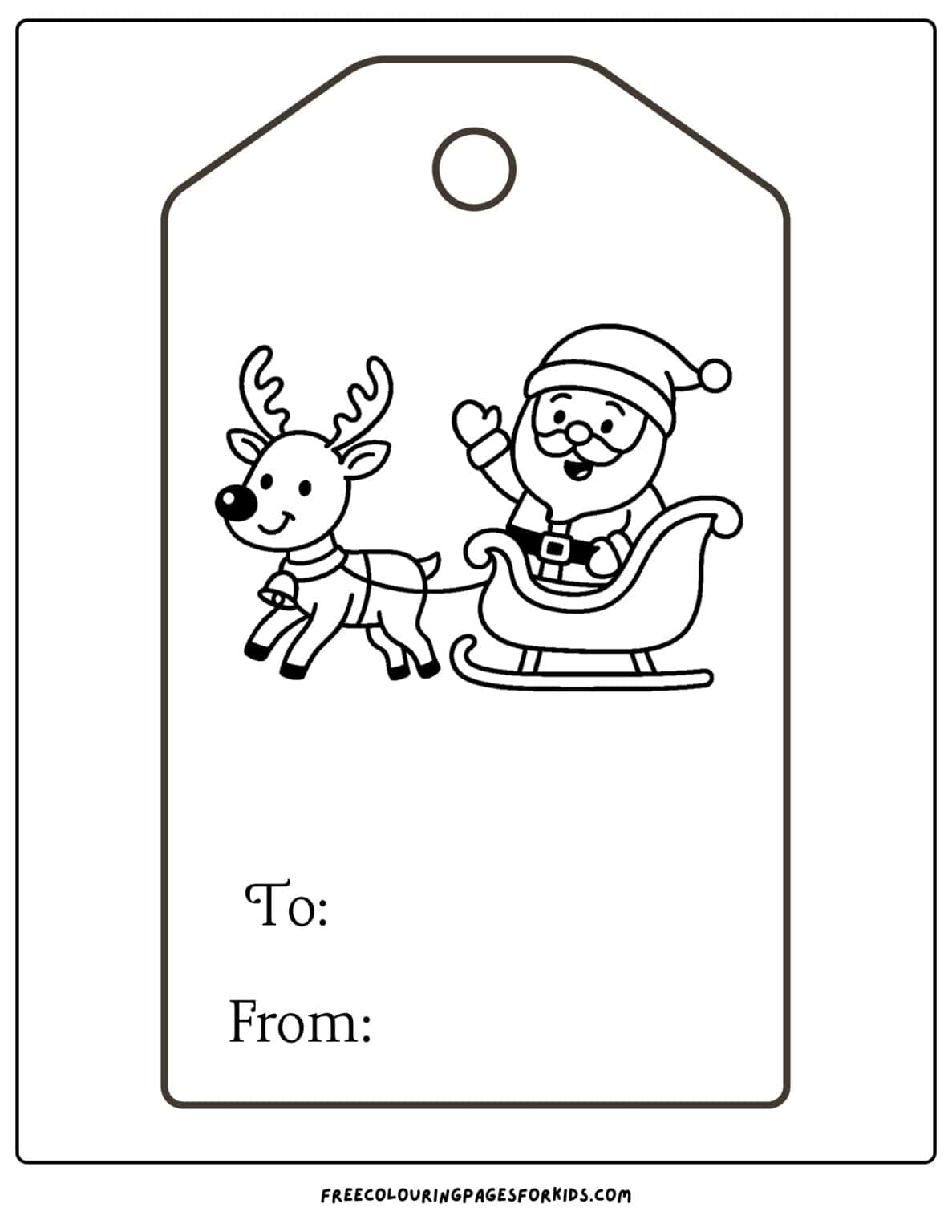 Christmas Gift Tag Coloring Pages