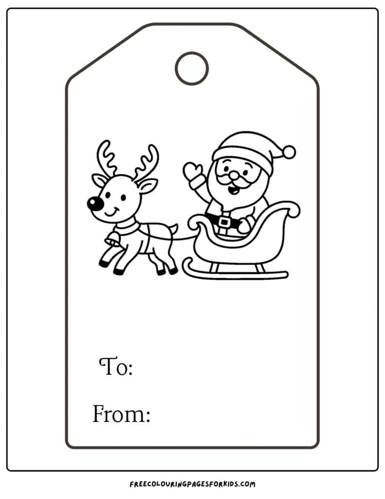 Christmas gift tag coloring page - Coloring Feel