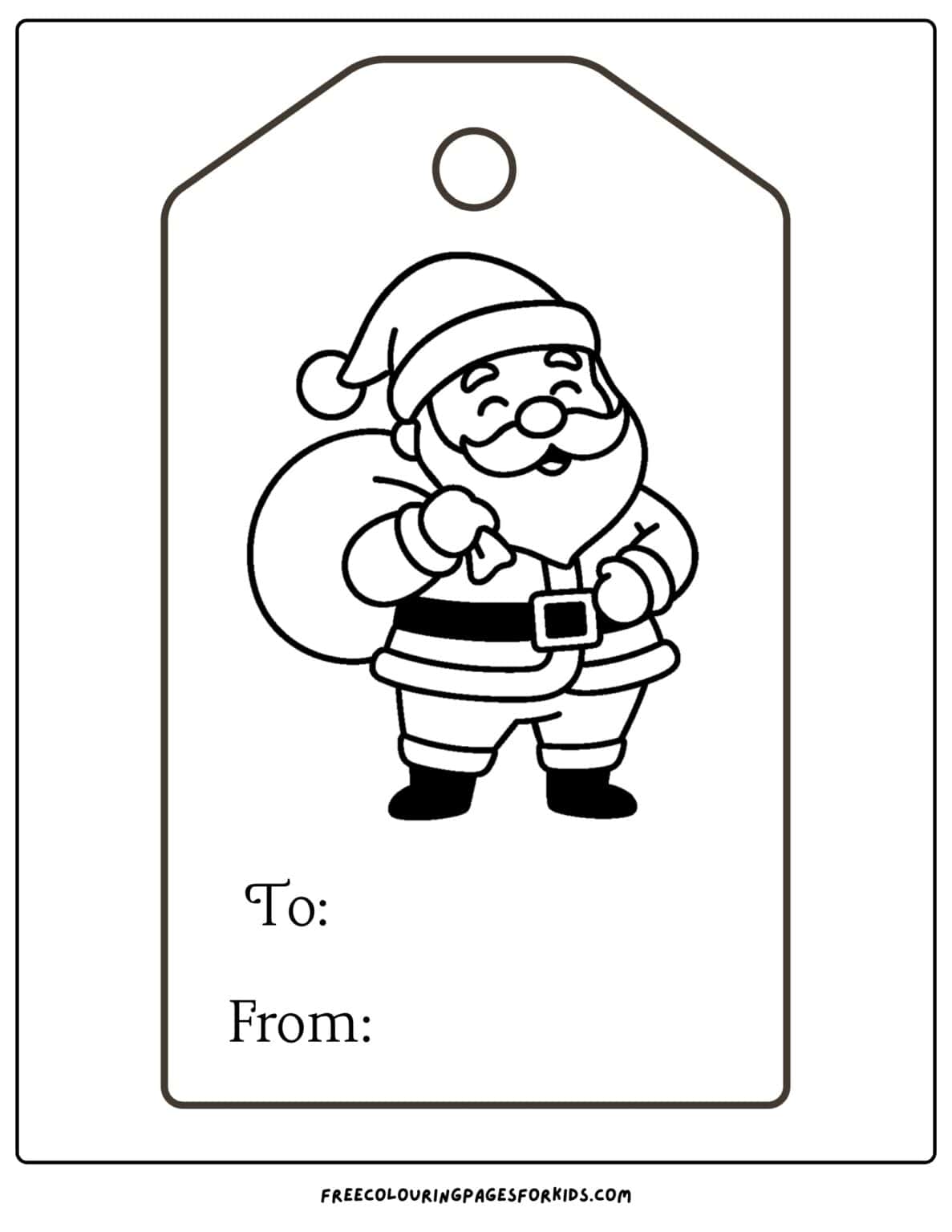 Christmas Gift Tag Coloring Pages
