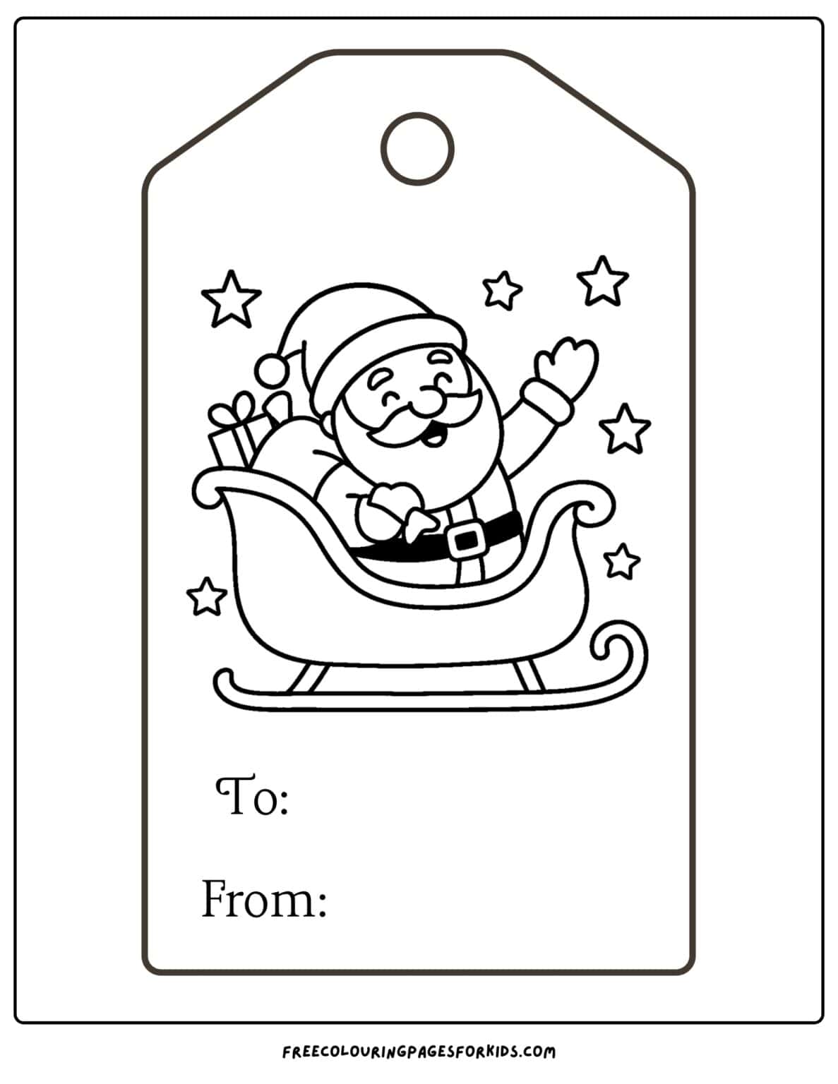 Christmas Gift Tag Coloring Pages