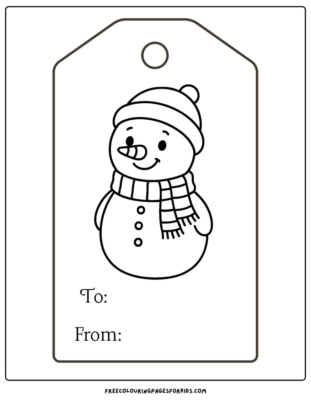 Christmas Gift Tag Coloring Pages