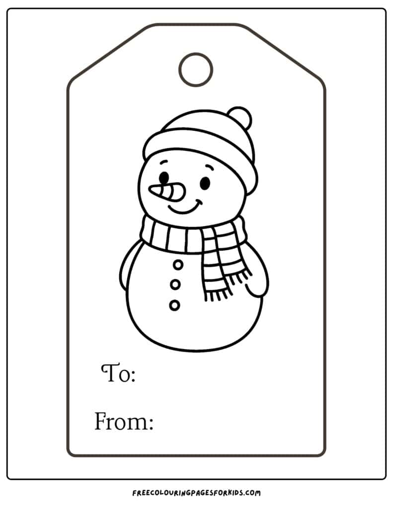 Christmas Gift Tag Coloring Pages