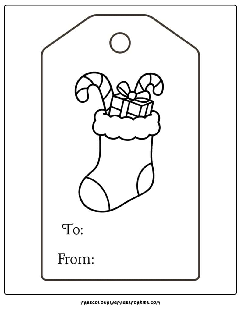 Christmas gift tag coloring page - Coloring Feel
