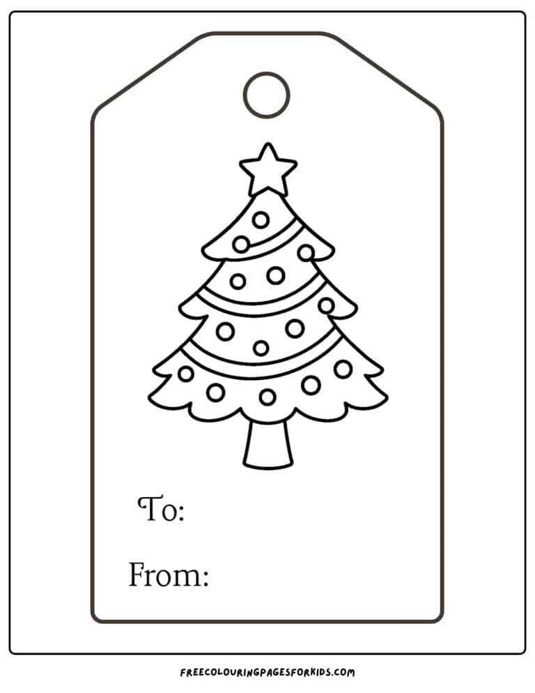 Christmas Gift Tag Coloring Pages