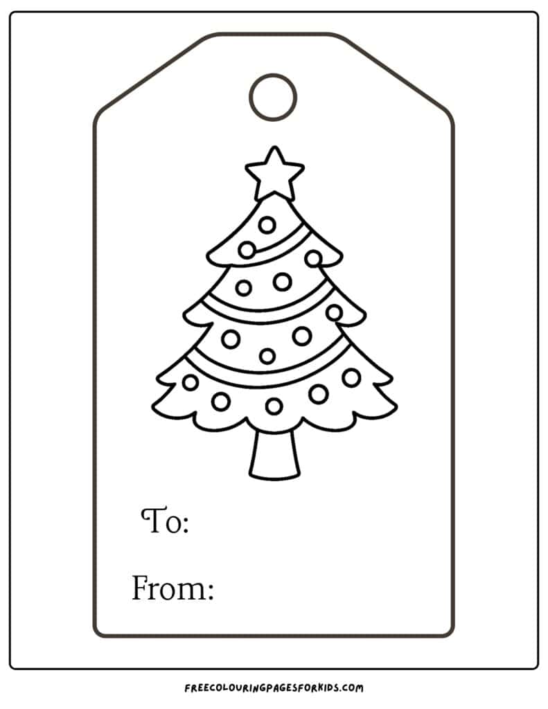 Christmas gift tag coloring page - Coloring Feel
